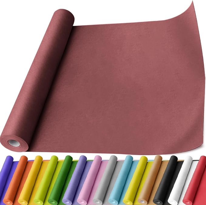 Amazon.com: PerkHomy Wine Red Kraft Paper Roll 17.5" x 760" (63') for ...