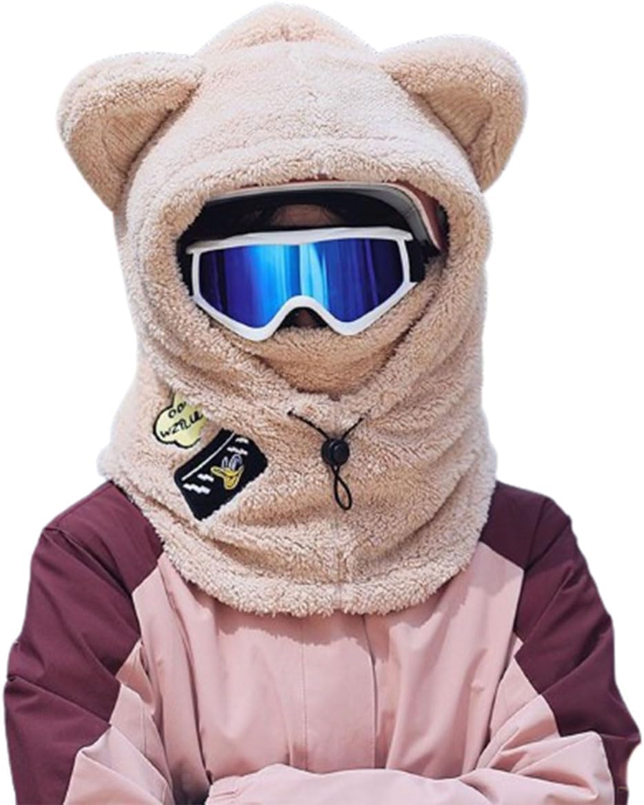 Amazon.com: Balaclava Cute Plush Winter Face Mask, Outdoor Motorcycle ...