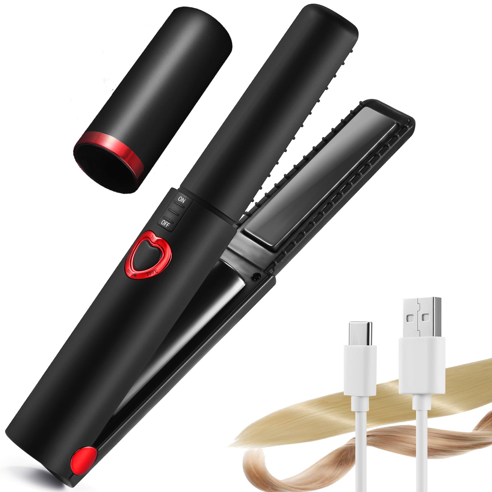Amazon.com : JMFONE Mini Cordless Hair Straightener,Portable Travel ...
