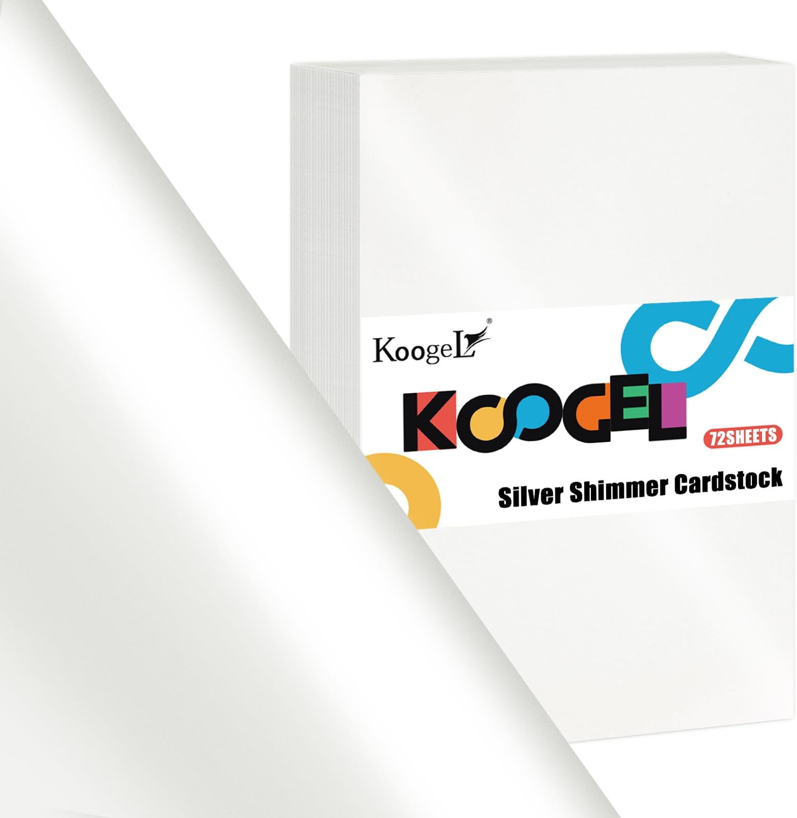 Amazon.com : Koogel 72PCS Silver Shimmer Cardstock, A4 Silver Glitter ...
