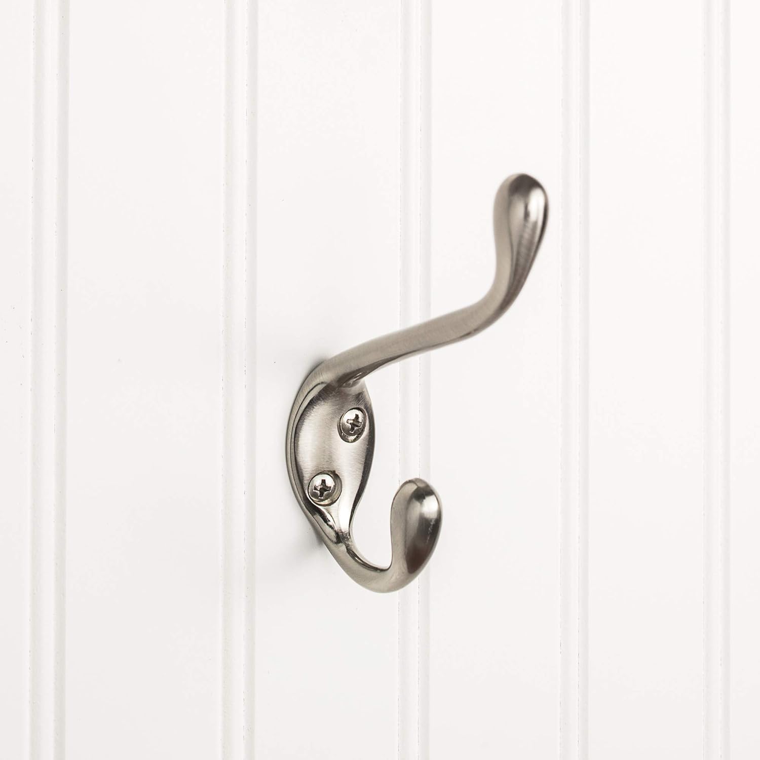 Elements YD40-450SN Naples 4-1/2" Traditional Double Prong Robe Hook ...