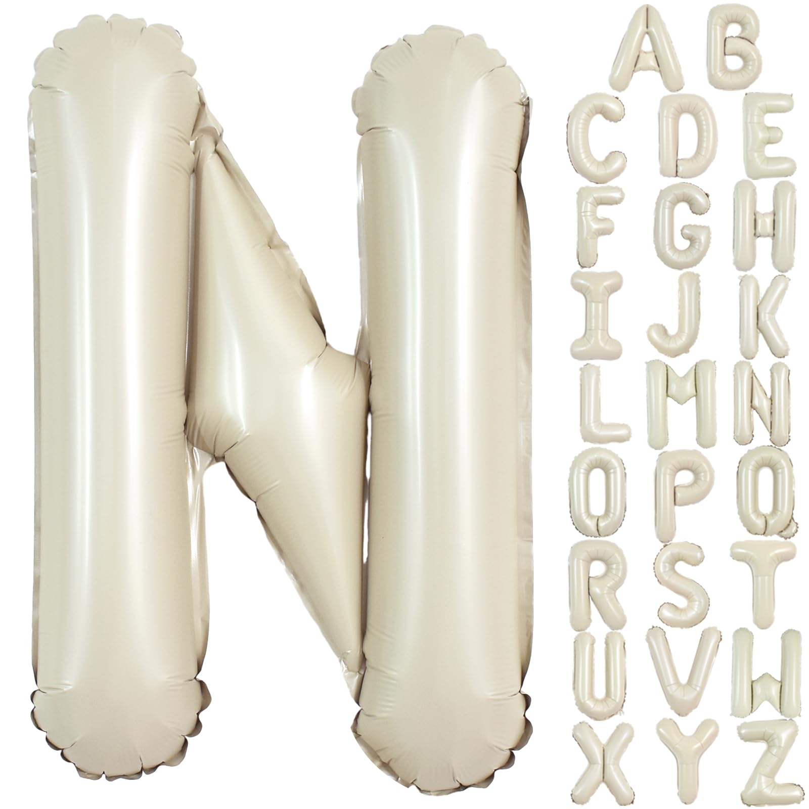Amazon.com: TONIFUL 40 Inch Large Cream White Letter N Balloons Giant ...