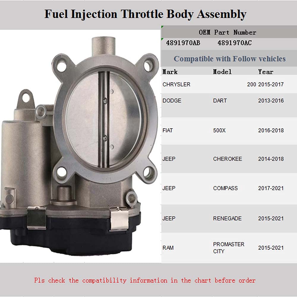 Oem Throttle Body For Dodge Dart For Jeep Cherokee/Compass 67-7014 ...