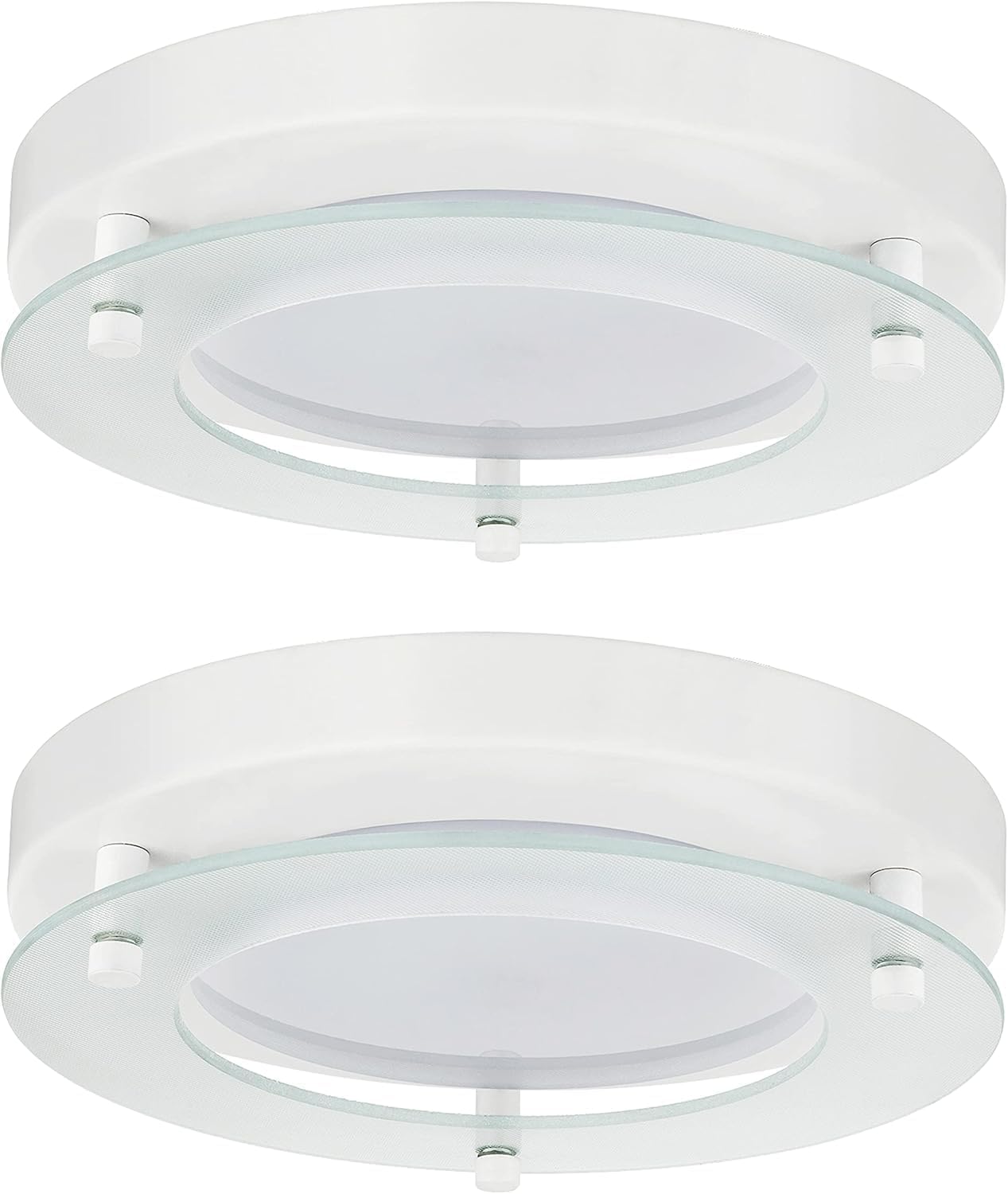 Diodesy- Flush Mount Ceiling Light Fixture 8 Inch Floating Glass 4000K ...