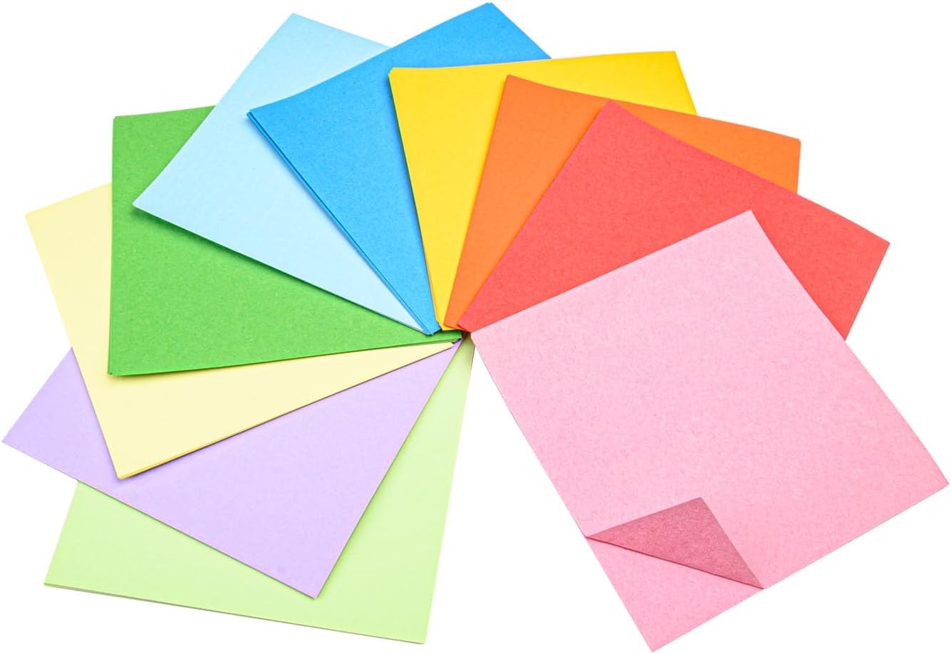 Amazon.com: 100 Sheets Square Origami Paper, 20 Colors 6" Craft Paper ...