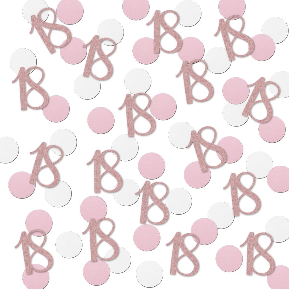 Amazon.com: Rose Gold 18 Confetti, 18th Glitter Birthday Number ...