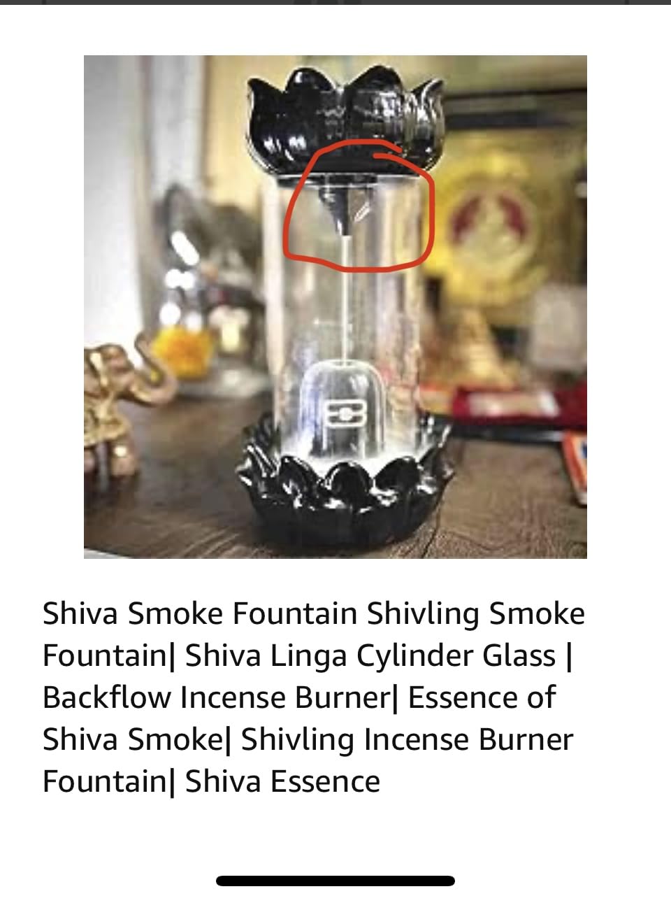 SHREEDESH FRAME & ART Shiva Smoke Fountain Shivling Smoke Fountain| Shiva Linga Cylinder Glass ...