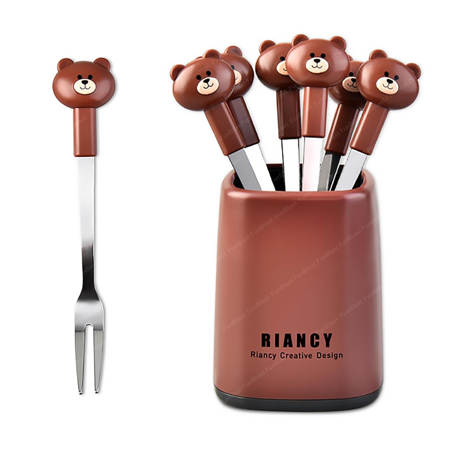 Buy FunBlast Fruit Fork for Kids – Pack of 6 Pcs Fork Set with Stand ...