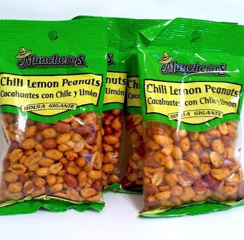 Amazon.com : Muncheros Chili Lemon Peanuts 4.25 Ounce 4pack by ...