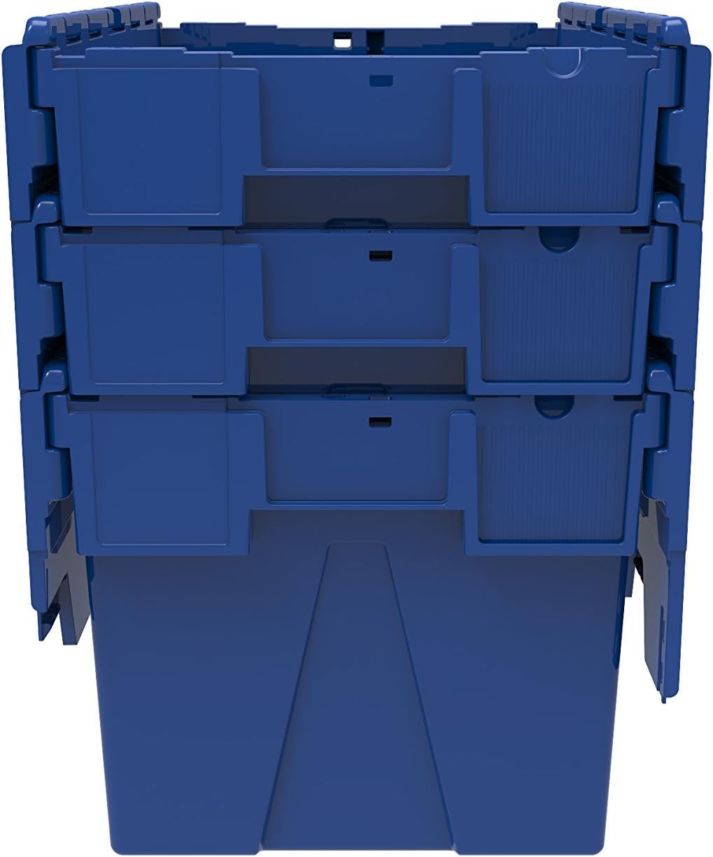 Buy 2 x Colour Coded Attached Lidded Plastic Box 65 Litres - Red, Blue ...