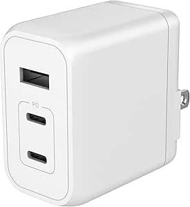 Amazon | 多摩電子工業 PD65W対応 AC充電器 USB x3ポート装備 （USB-C x2、USB-A x1）Permier PR-AP146UC2 次世代素材GaN採用 急速充電 ...