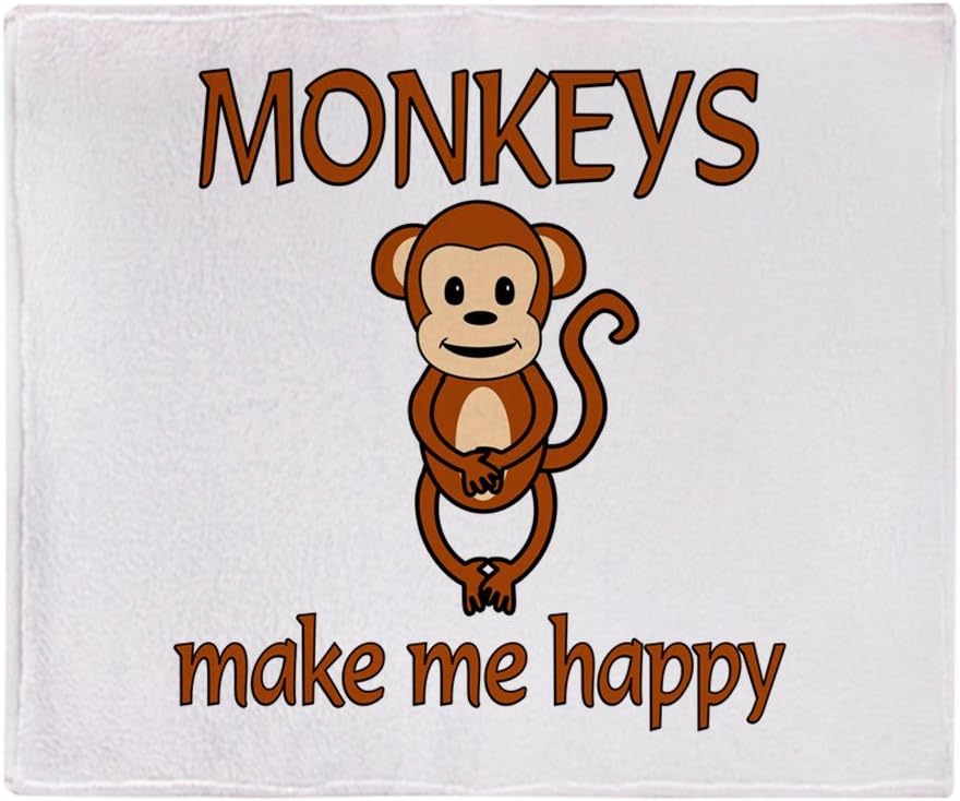 CafePress Monkey Happy Throw Blanket Super Soft Fleece Plush Throw ...