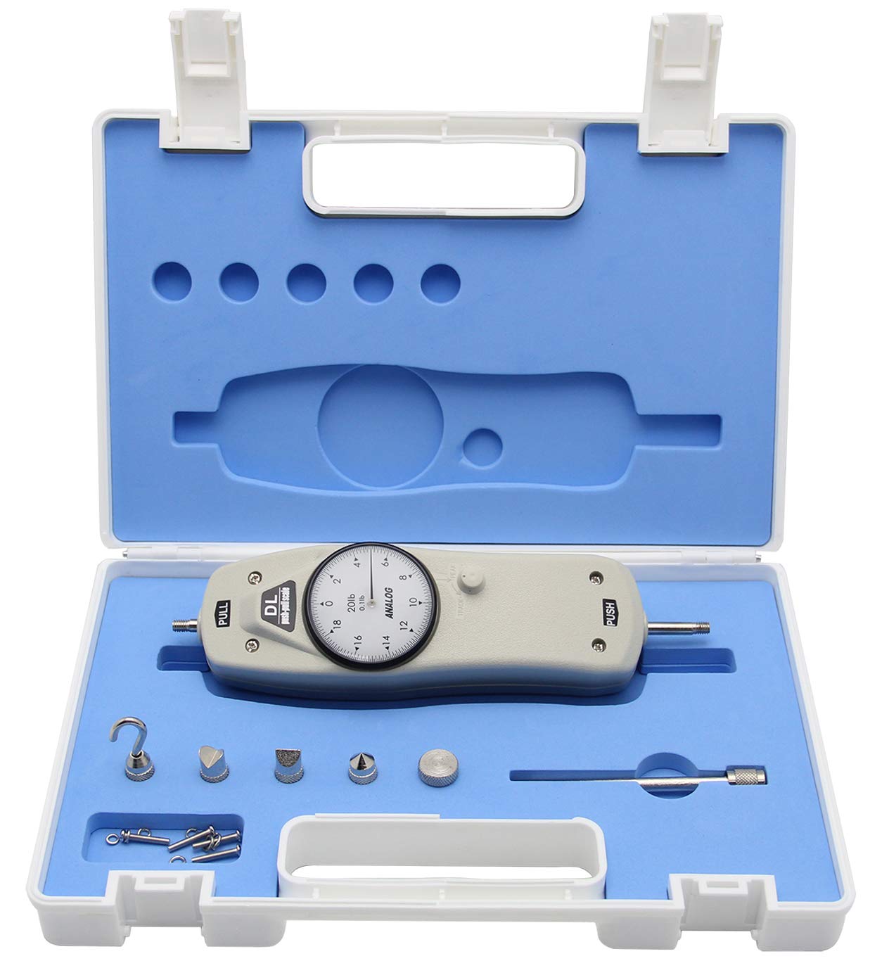 Buy BAOSHISHAN 20lb Push Pull Force Gauge Force Tester Meter with ...