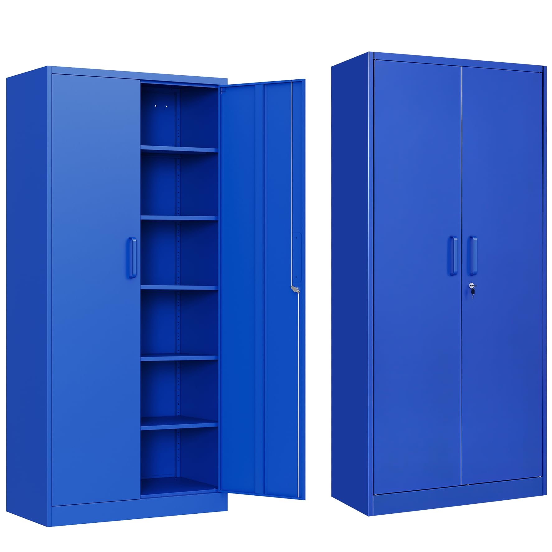 Amazon.com: SISESOL Blue Metal Storage Cabinet with 6 Shelves,Garage ...