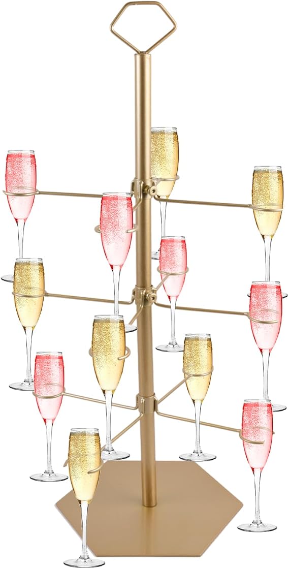 Amazon.com: Stcomart 12 Drinks Cocktail Tree Stand, 3 Tier Metal Drinks ...