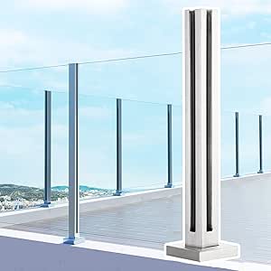Amazon.com: Brushed Glass Railing Post System with Complete Kit, Glass ...