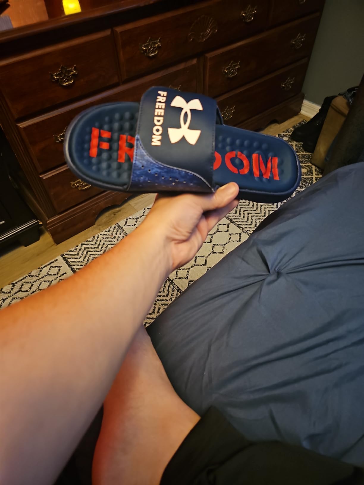 Amazon.com | Under Armour Men's Ignite Pro Freedom Slide Sandal | Sport ...