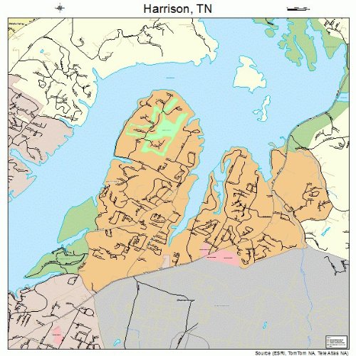 Amazon.com : Large Street & Road Map of Harrison, Tennessee TN ...