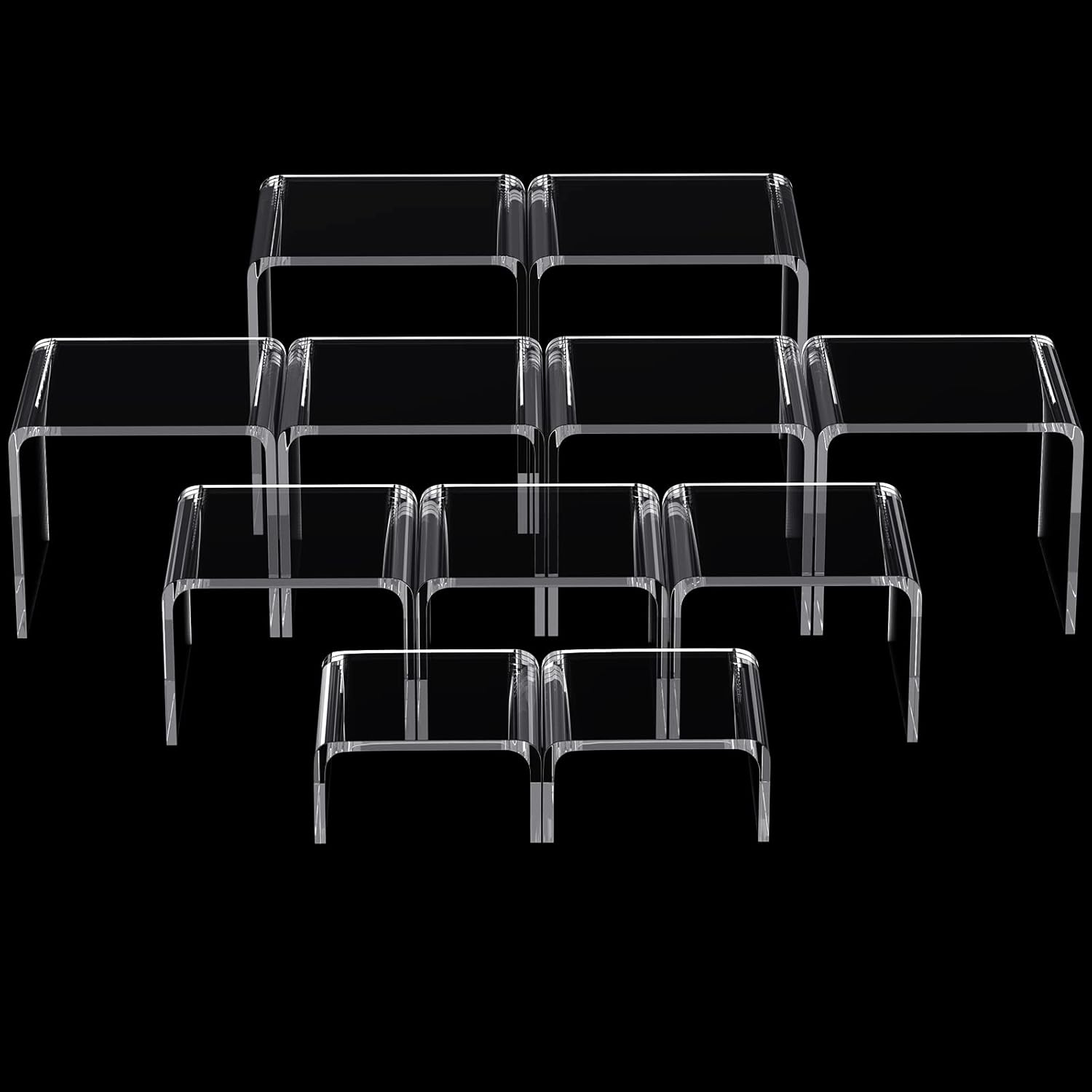 Amazon.com: Chuangdi 20 Pcs Acrylic Display Risers, Clear Product Stand ...