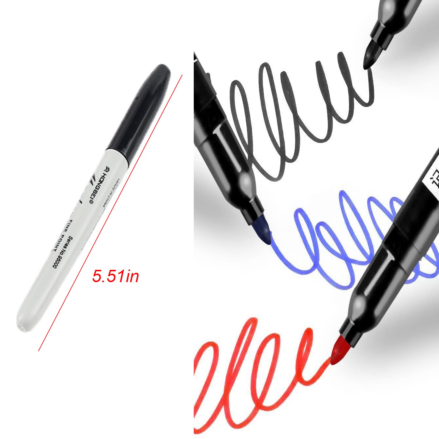 Permanent Markers, 36pcs Black Fine Point Permanent Marker Set ...