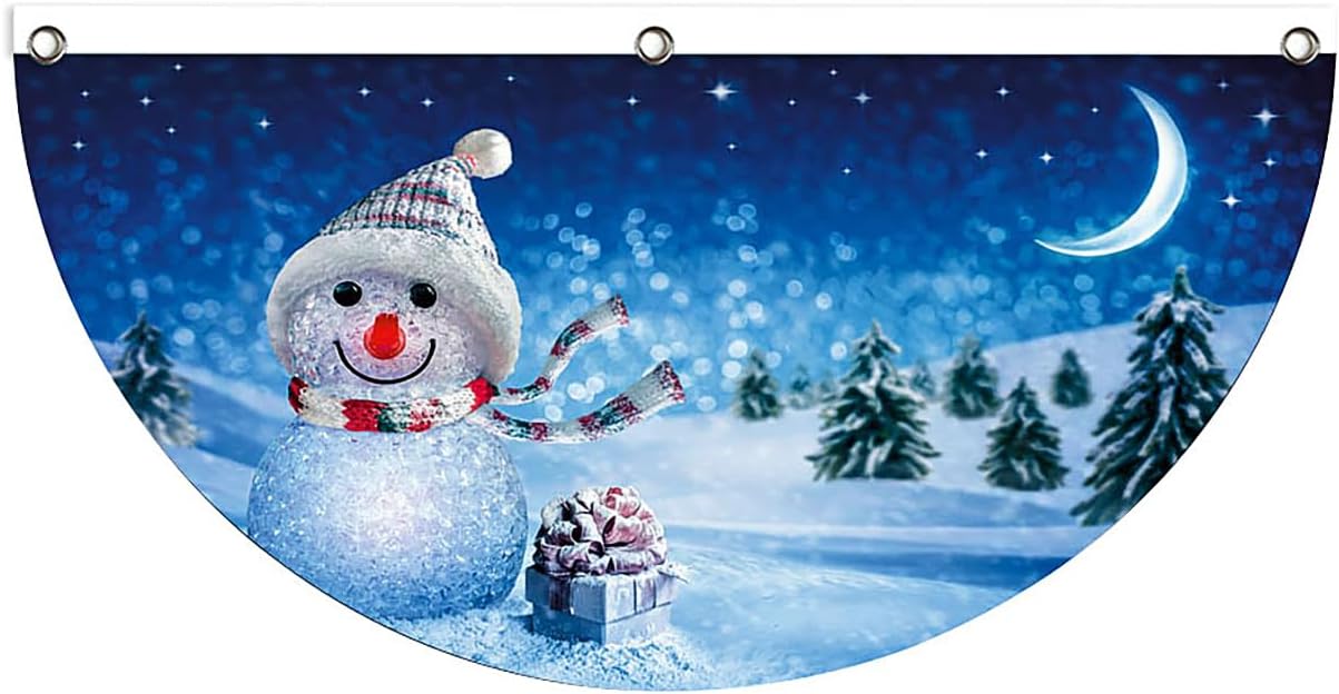 Amazon.com : 4 PCS Christmas Fan Flags for Outside, Christmas Half Fan ...