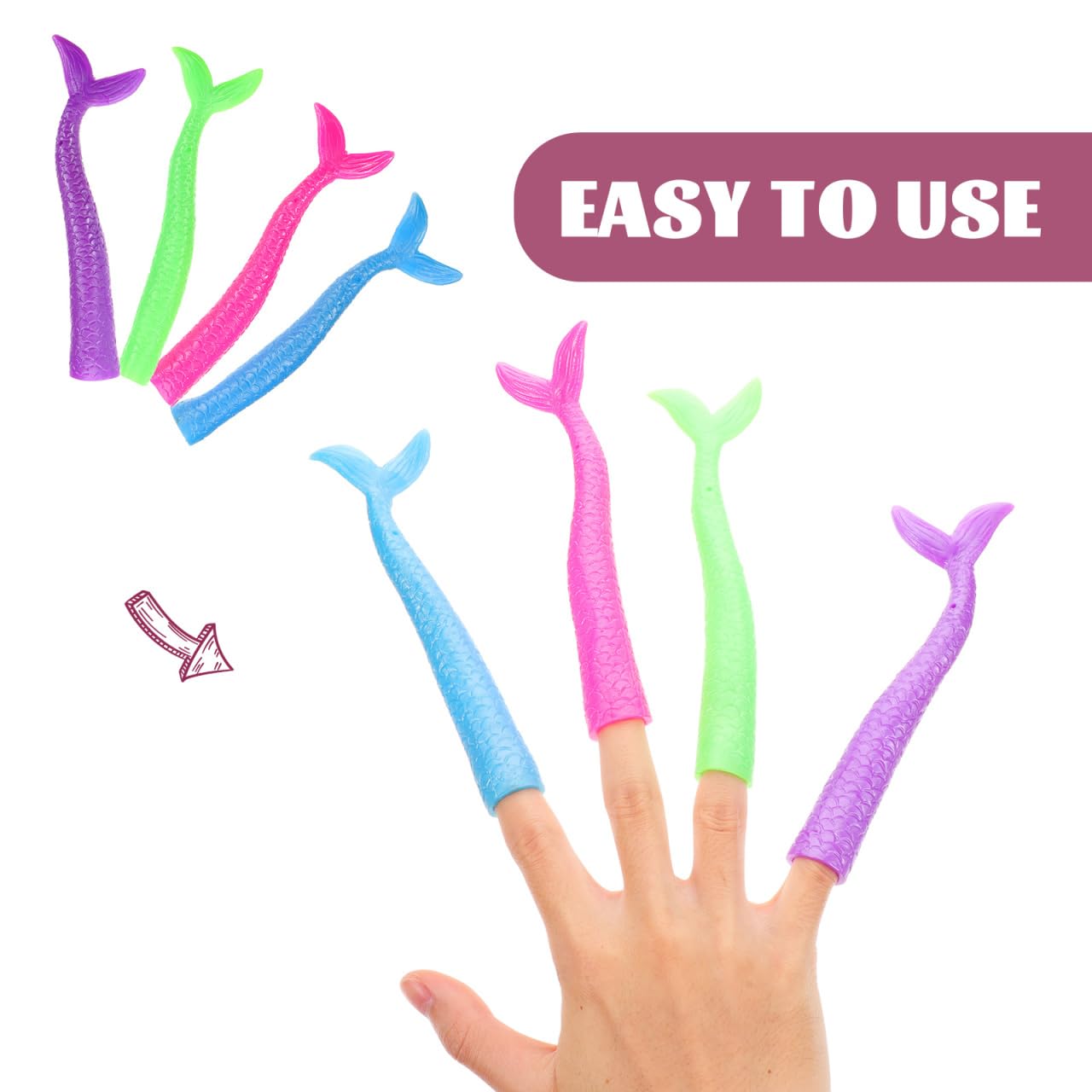 Snapklik.com : 4 Pcs Mermaid Finger Puppets Soft Mermaid Toddlers Fun ...