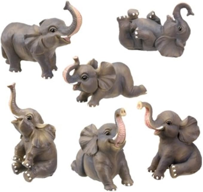 Amazon.com: Small Elephant Collectible Figurine, Set of 6 : Home & Kitchen