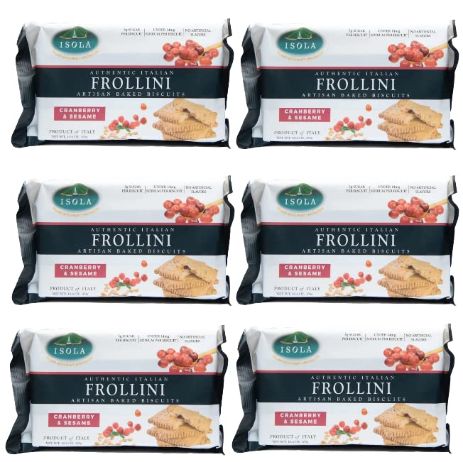 Amazon.com: Isola Italian Premium Cranberry & Sesame Frollini Cookies ...