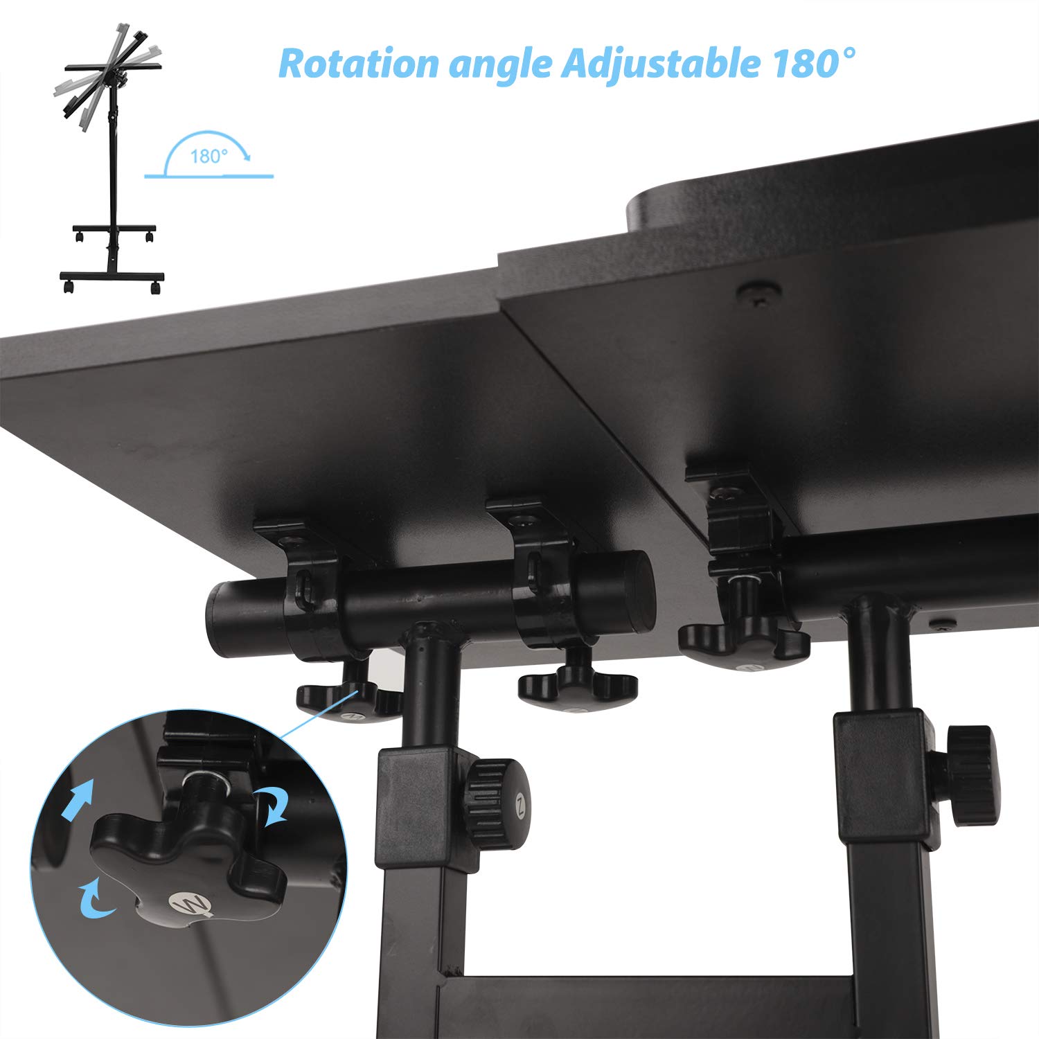 Overbed Table Rolling Laptop Table Over Bed Desk Lap Desk for Laptop ...