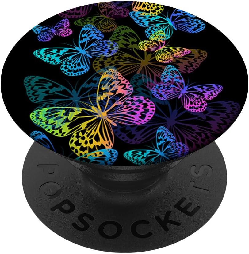 Amazon.com: Bright Colored Butterflies PopSockets PopGrip: Swappable ...