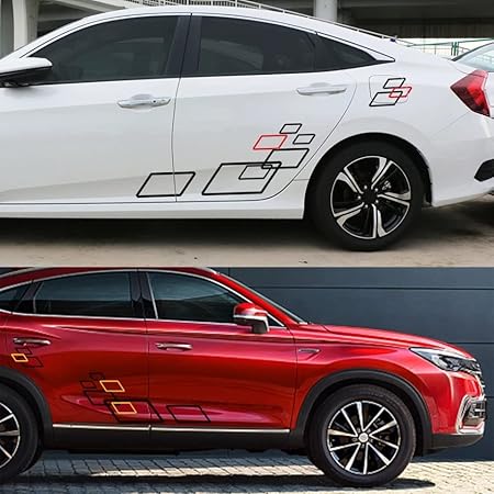 Quara Automaze Car Side Decal Full Body Sticker Graphics Golden-Grain ...