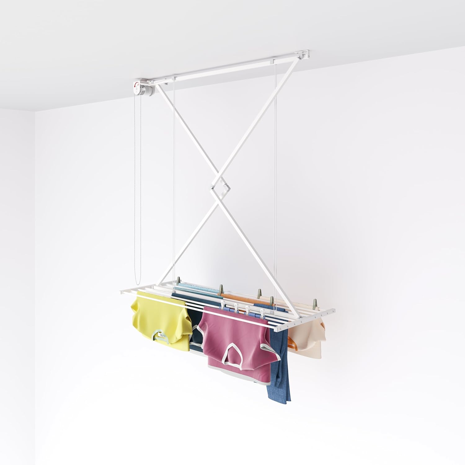 Amazon.com: foxydry Mini, Ceiling Mounted Clothes Drying Rack, Pulley ...