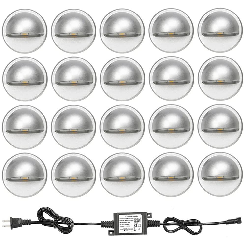 FVTLED Pack of 20 Low Voltage LED Deck Light Kit Φ1.38 Waterproof ...