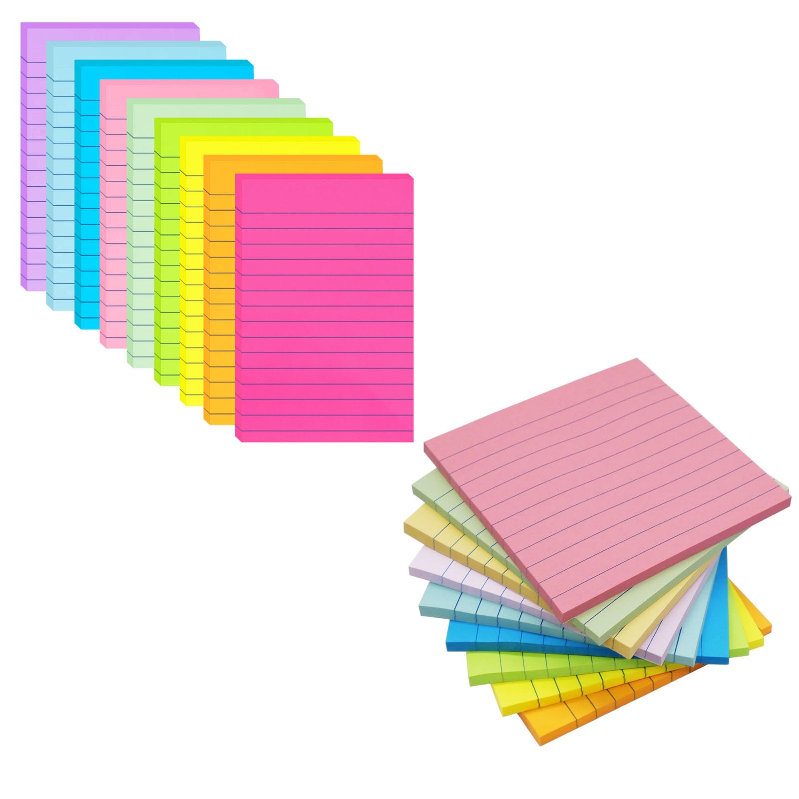 Amazon.com : (9 Pack) Lined Sticky Notes 4X6 in Post and (9 Pack) Lined ...