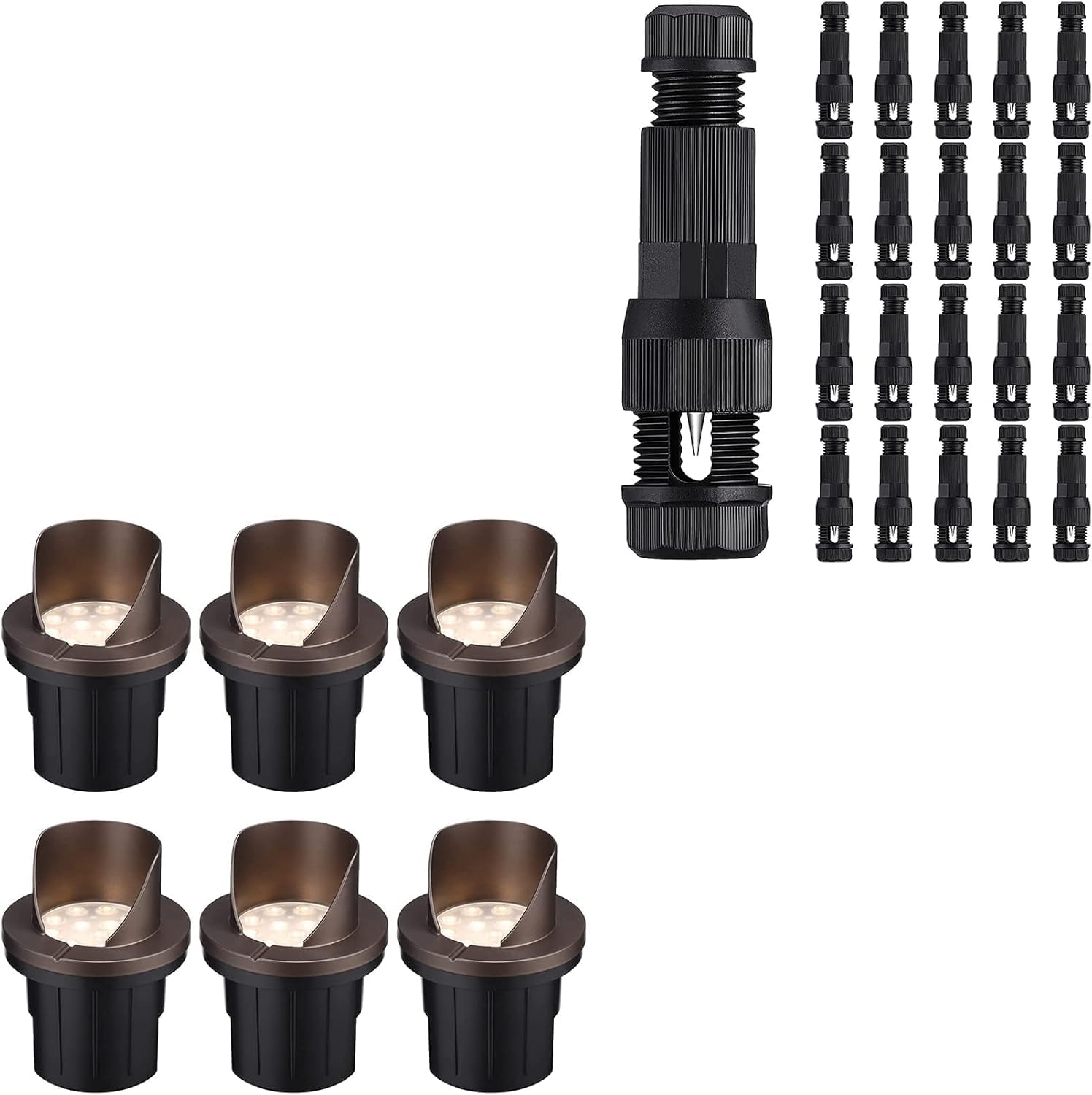 LEONLITE 6W Well Lights Landscape LED In Ground Outdoor, Shielded Top ...