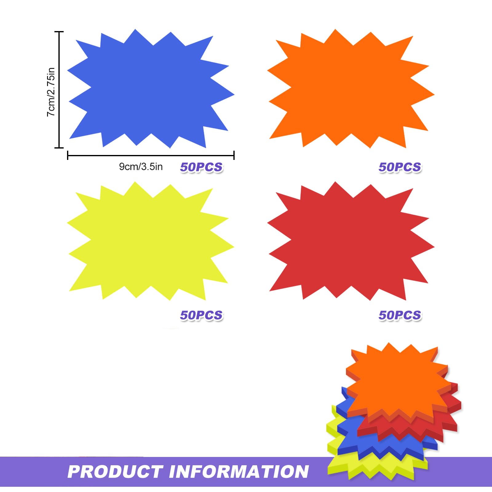 Price Labels Tags for Display, 200 Pcs Coloured Label Price Tag Signs ...