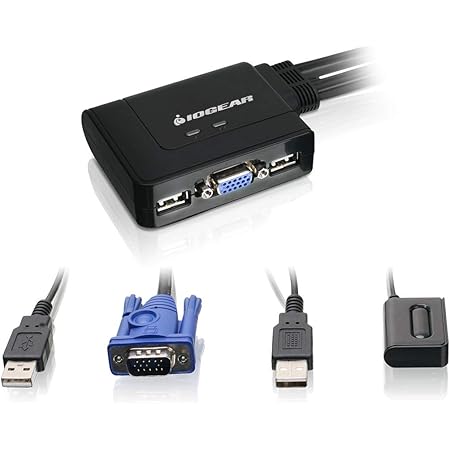 Amazon.com: IOGEAR 2-Port USB VGA Cabled KVM Switch - 2048 x 1536 ...
