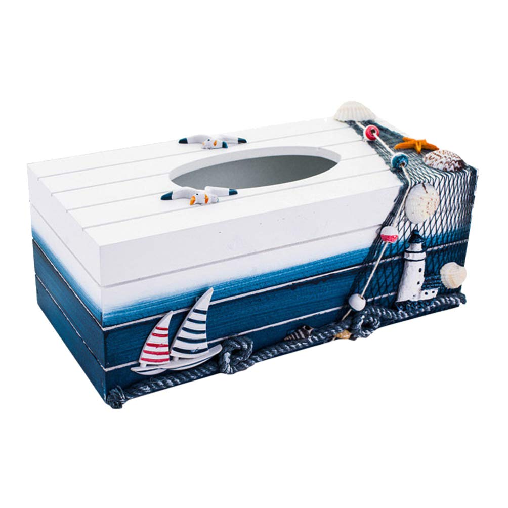 Amazon.com: TOPBATHY Wood Tissue Box Cover Holders Mediterranean ...