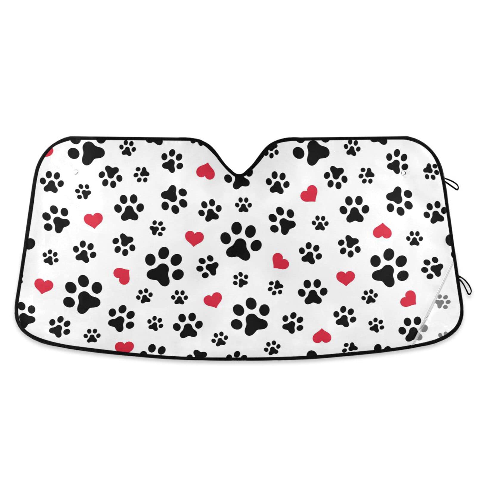 Amazon.com: Dog Cat Paw Car Windshield Sunshades Heart Foot Print ...