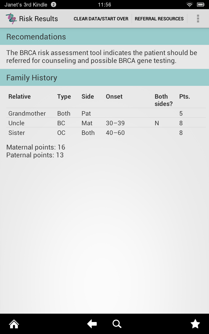 BRCA Risk Tool - App on Amazon Appstore