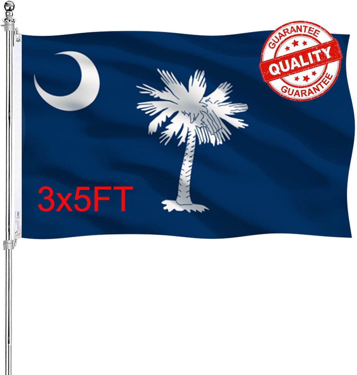 Amazon.com : RIKOME Double Sided South Carolina States Flag 3x5 Outdoor ...