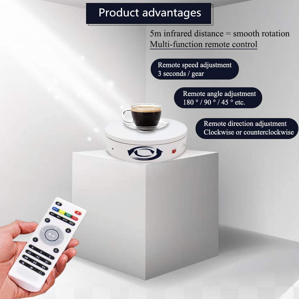 Buy BAOSHISHAN Electric Remote Control Rotating Turntable Display Table ...