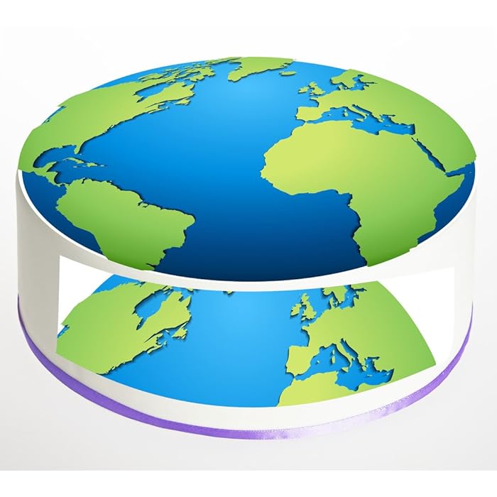 Buy Earth, World Cake Topper. Round Cake Topper. Edible Icing Sheet 7.5 ...