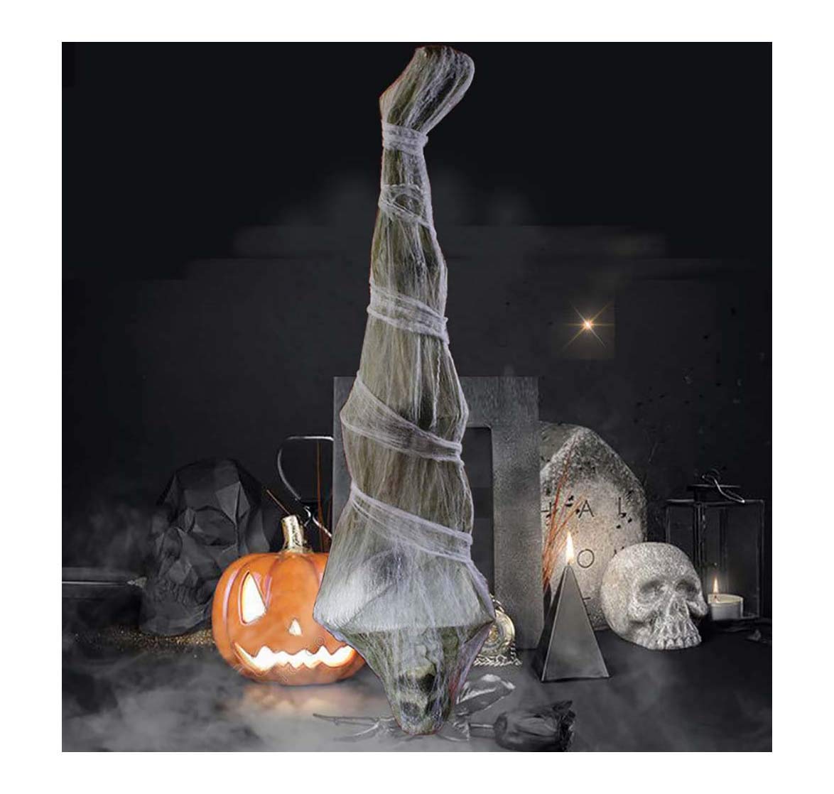 Halloween Haunters Animated Hanging Life Size Mummy Ghost Strobe Light ...