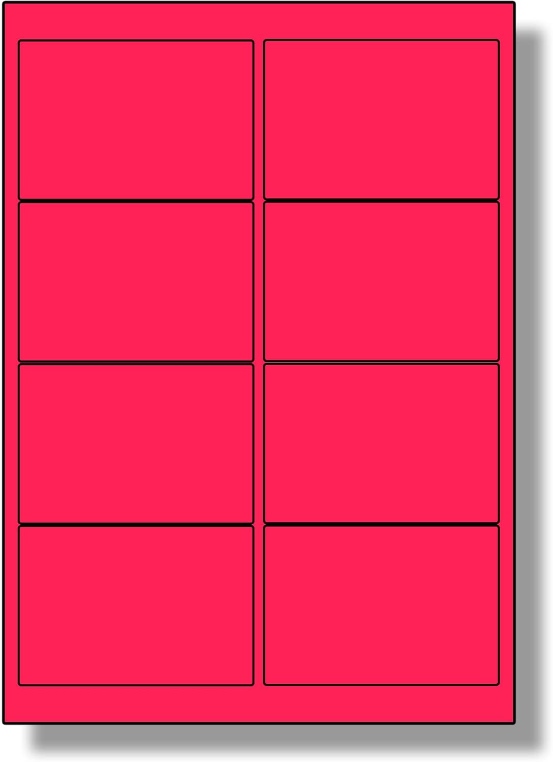 Label Planet® 8 Per Sheet, 5 Sheets (40 Fluorescent Pink Labels ...
