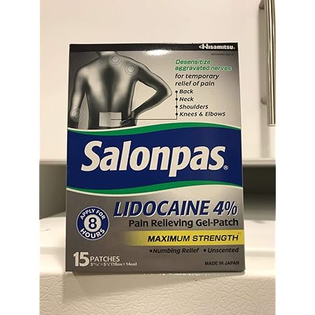 Amazon.com: Salonpas lidocaine (3 pack) pain relieving maximum strength ...