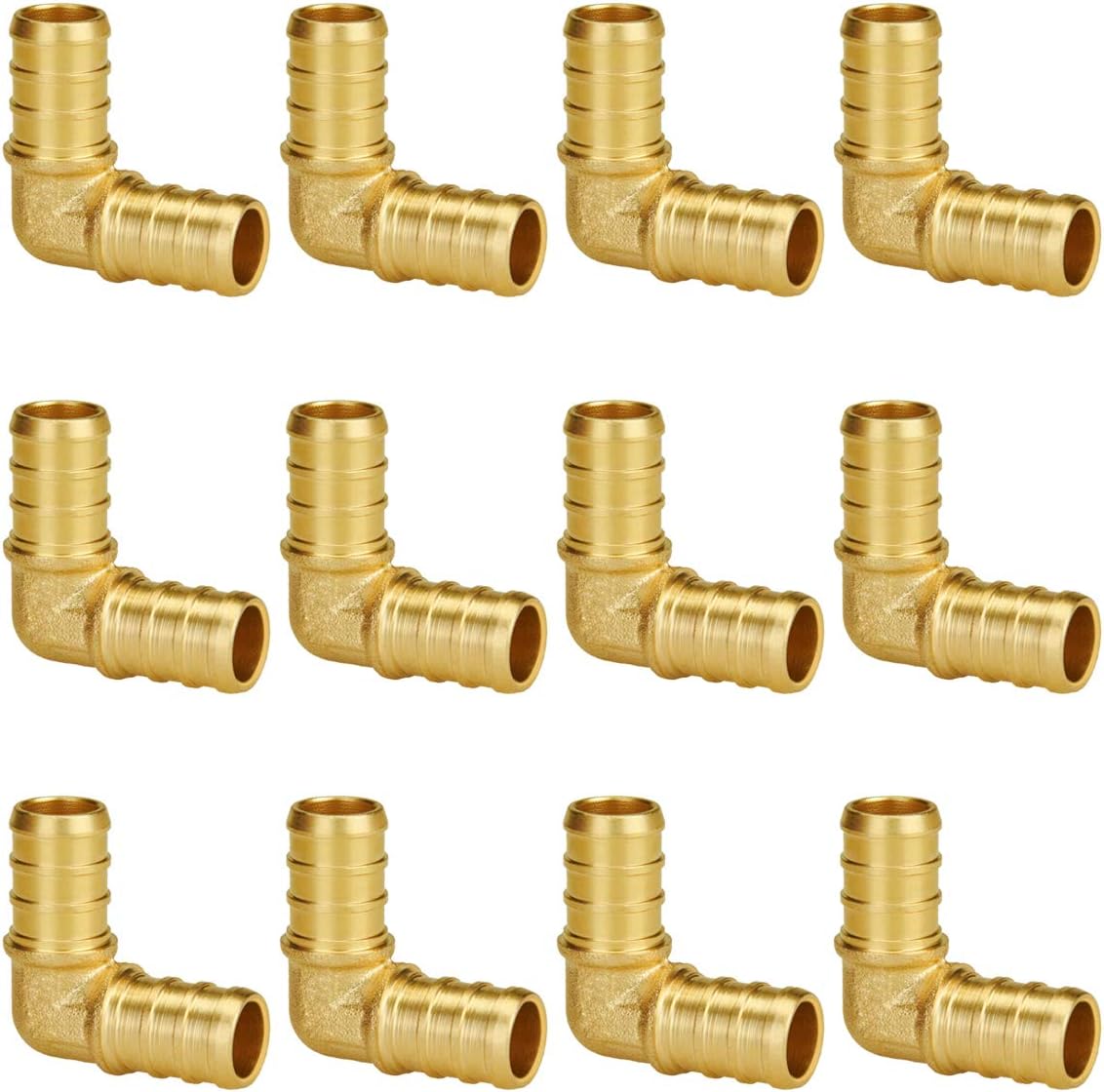 Amazon.com: 1/2 Inch PEX 90 Degree Elbow Connector Fitting Crimp Brass ...