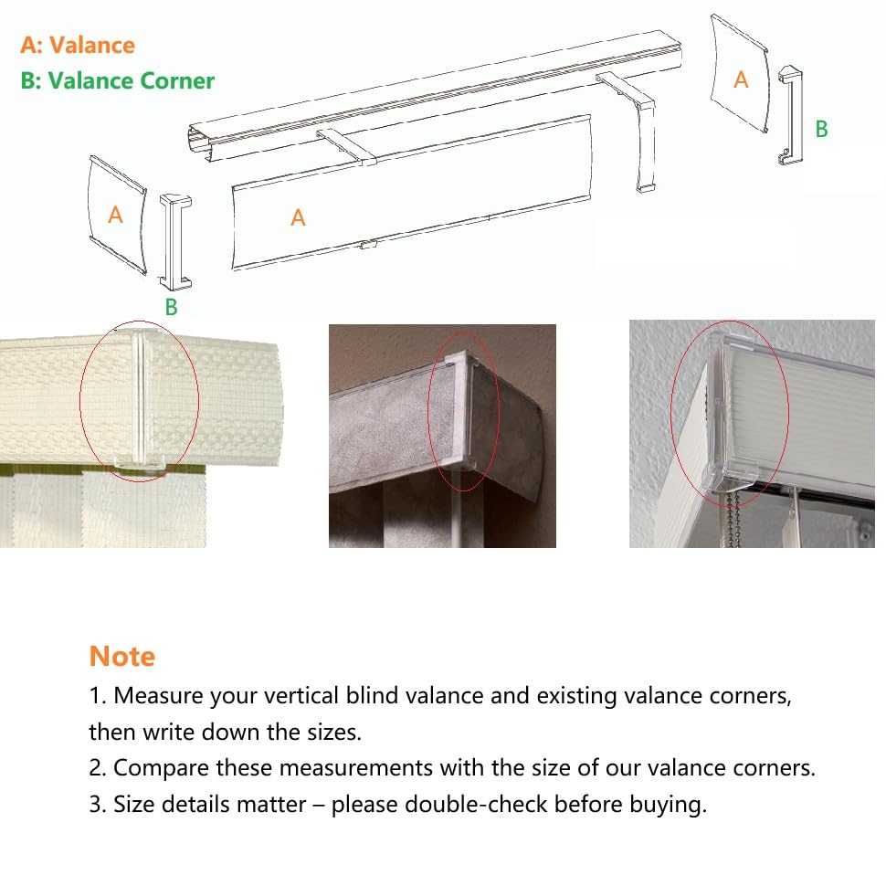 Snapklik.com : Cutelec Vertical Blind Valance Corners 4 Pack 3.5inch ...