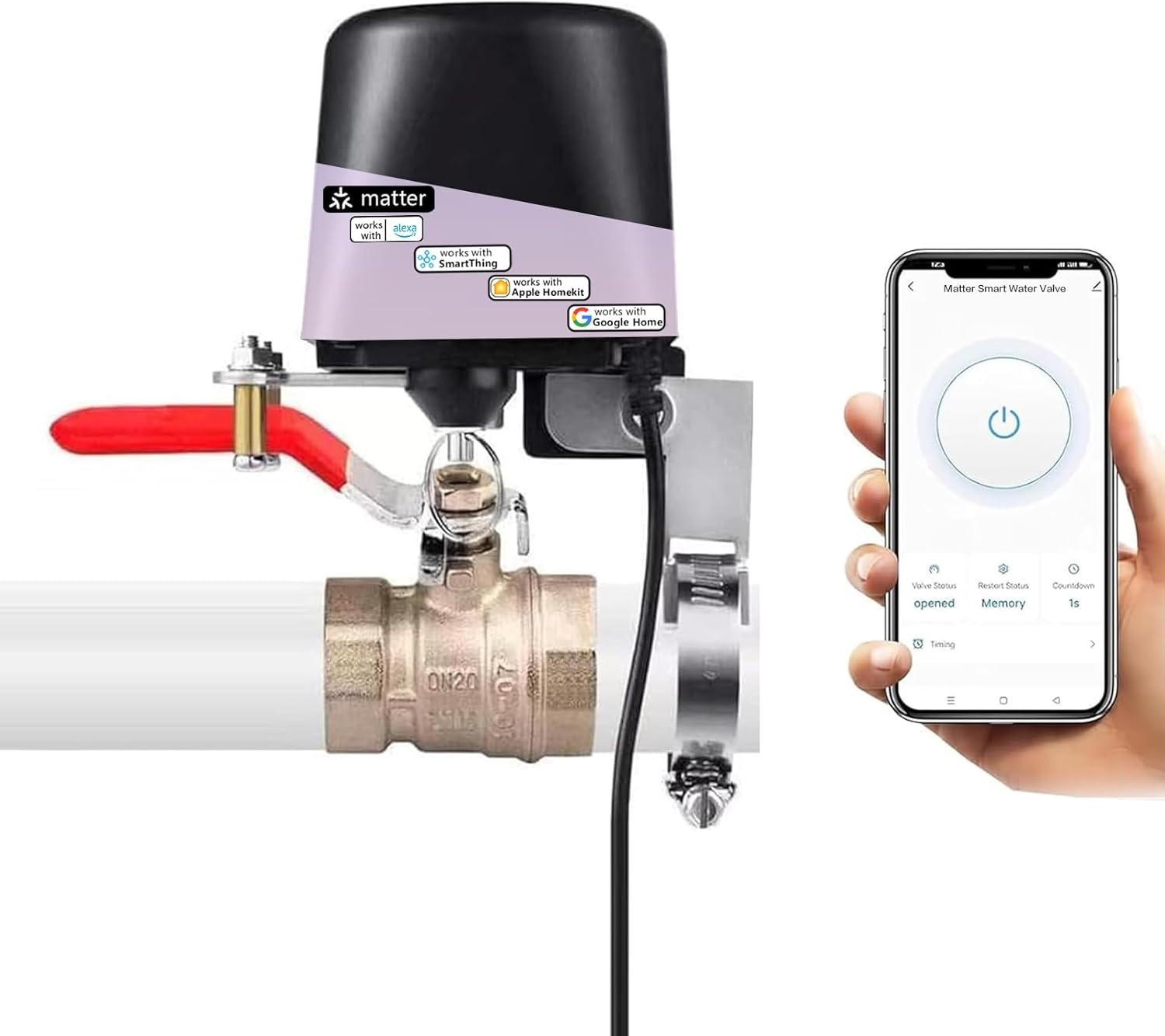Amazon.com: Jinvoo Matter Smart Water Valve, Matter Valve, Electric ...