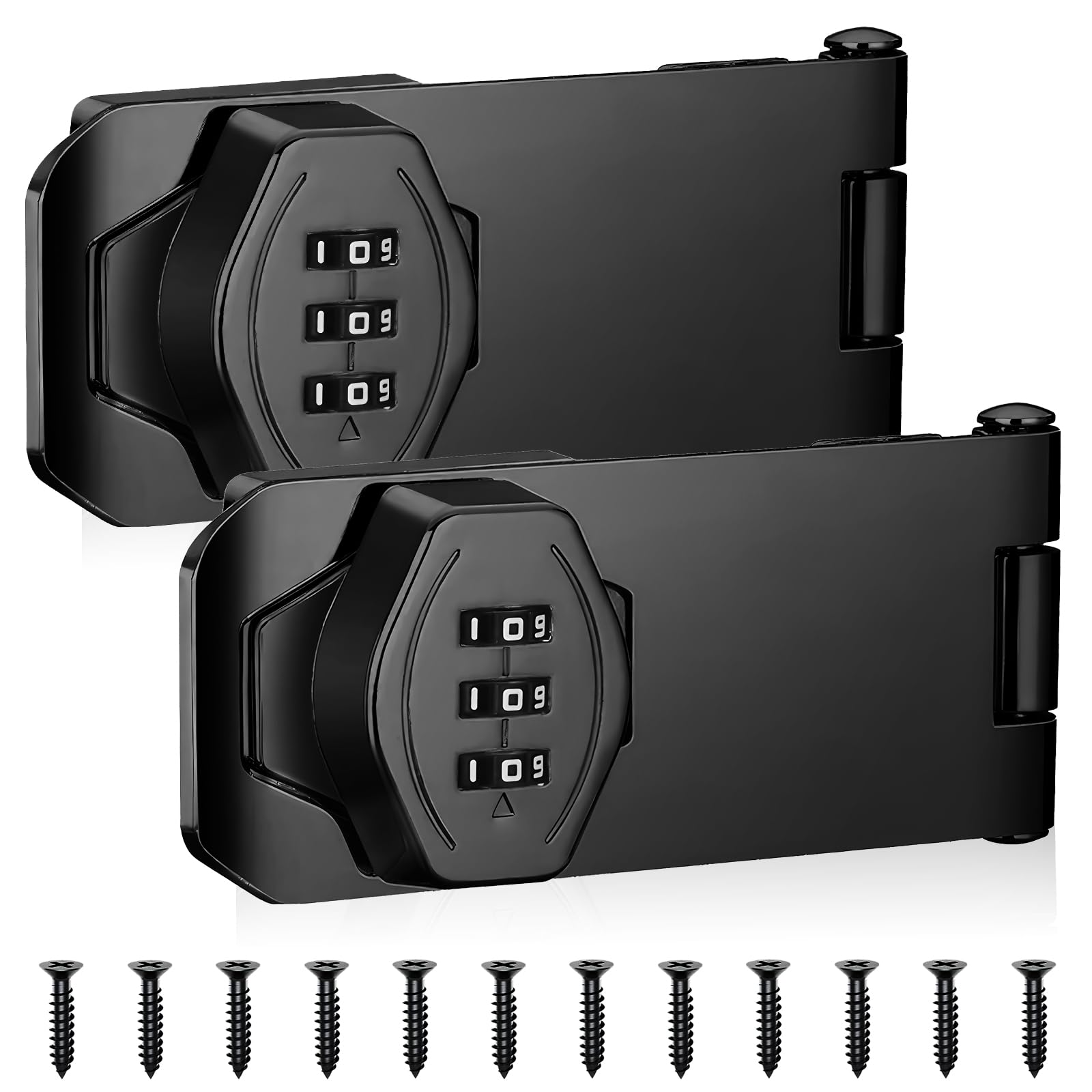 Cabinet Password Lock, 2 Pcs 4 Inch Cabinet Hasp Latch Lock with 3 ...
